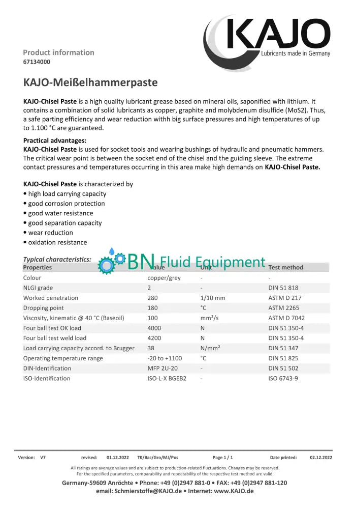 Kajo Rockbreaker 500g Chisel Paste – BN Fluid Equipment