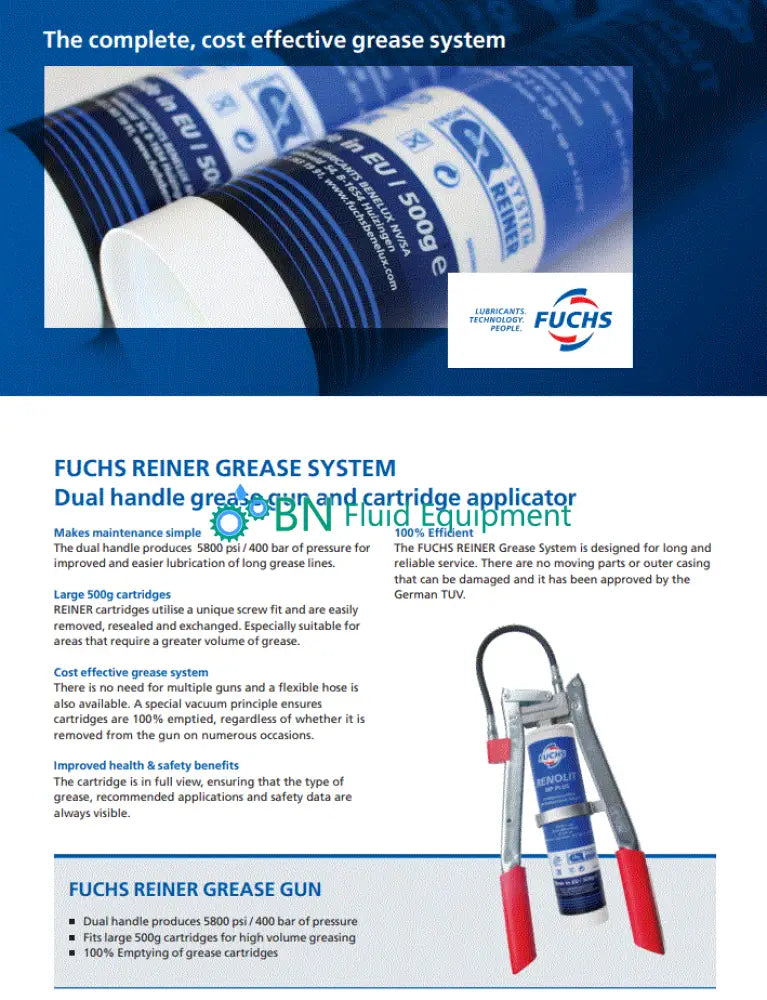 Genuine Fuchs 500g Two Handed Grease Gun – BN Fluid Equipment